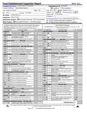 Fillable Online Retail Food Establishment Inspections Fax Email Print ...