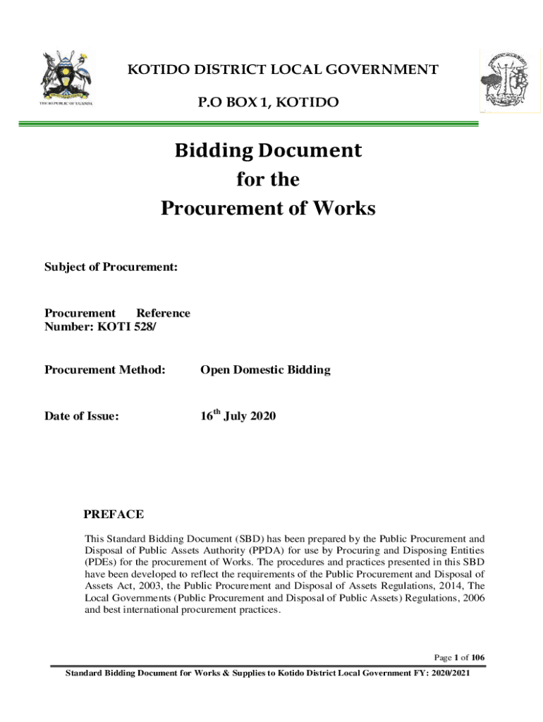 Fillable Online Pre qualification And Open Domestic Bidding Advert For ...