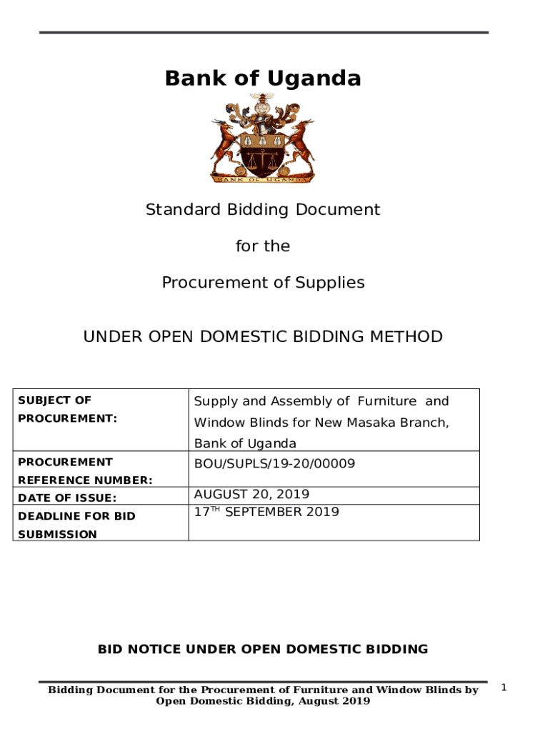 Bank of Uganda - Advert for the Addendum to the Bidding ... Doc ...
