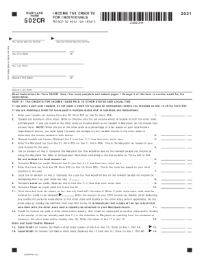 Fillable Online TY-2021-502CR. TAX YEAR 2021 502CR INDIVIDUAL TAXPAYER ...