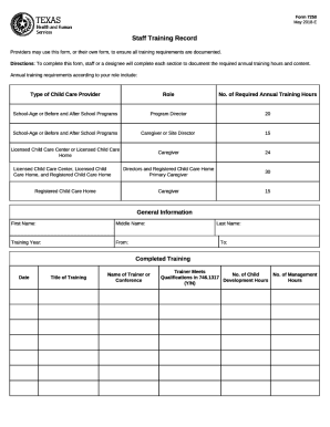 Fillable Online Staff Training Record. Form 7250 Fax Email Print ...