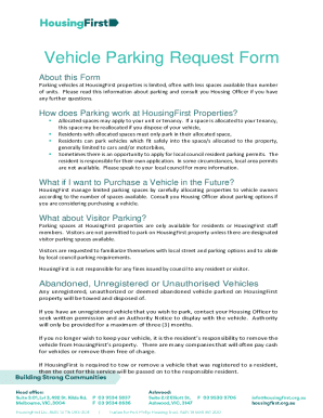 Fillable Online Vehicle Parking Request Form Fax Email Print - pdfFiller