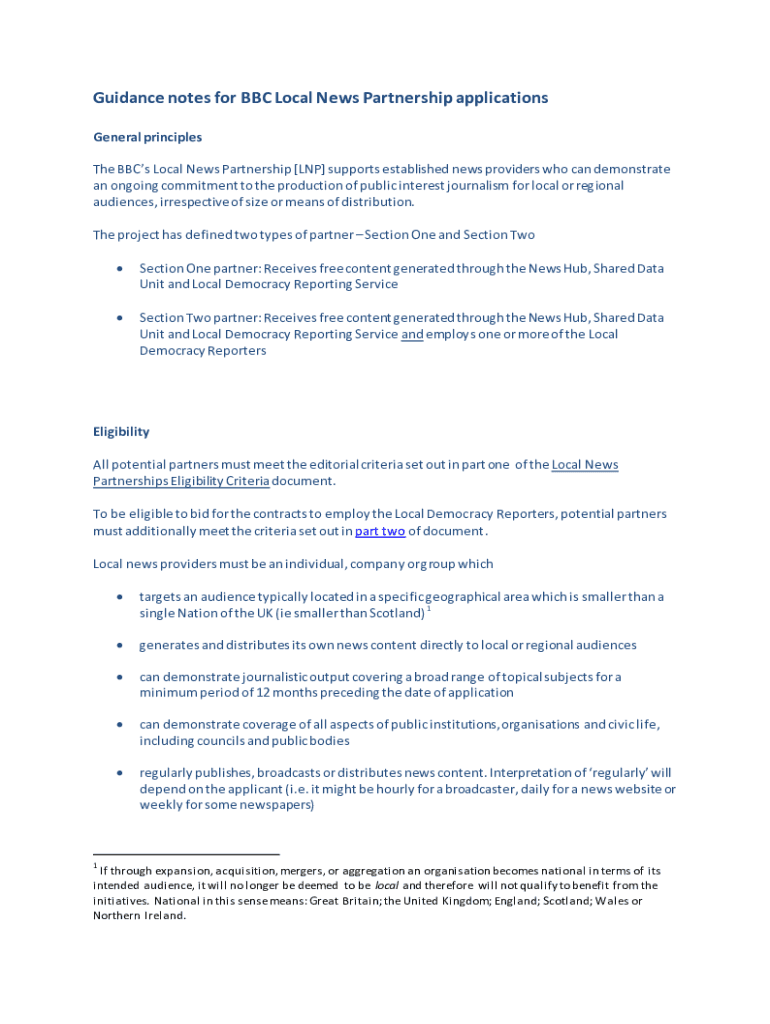 Fillable Online downloads bbc co A Review of the BBC Local News Partnership Table of contents ...