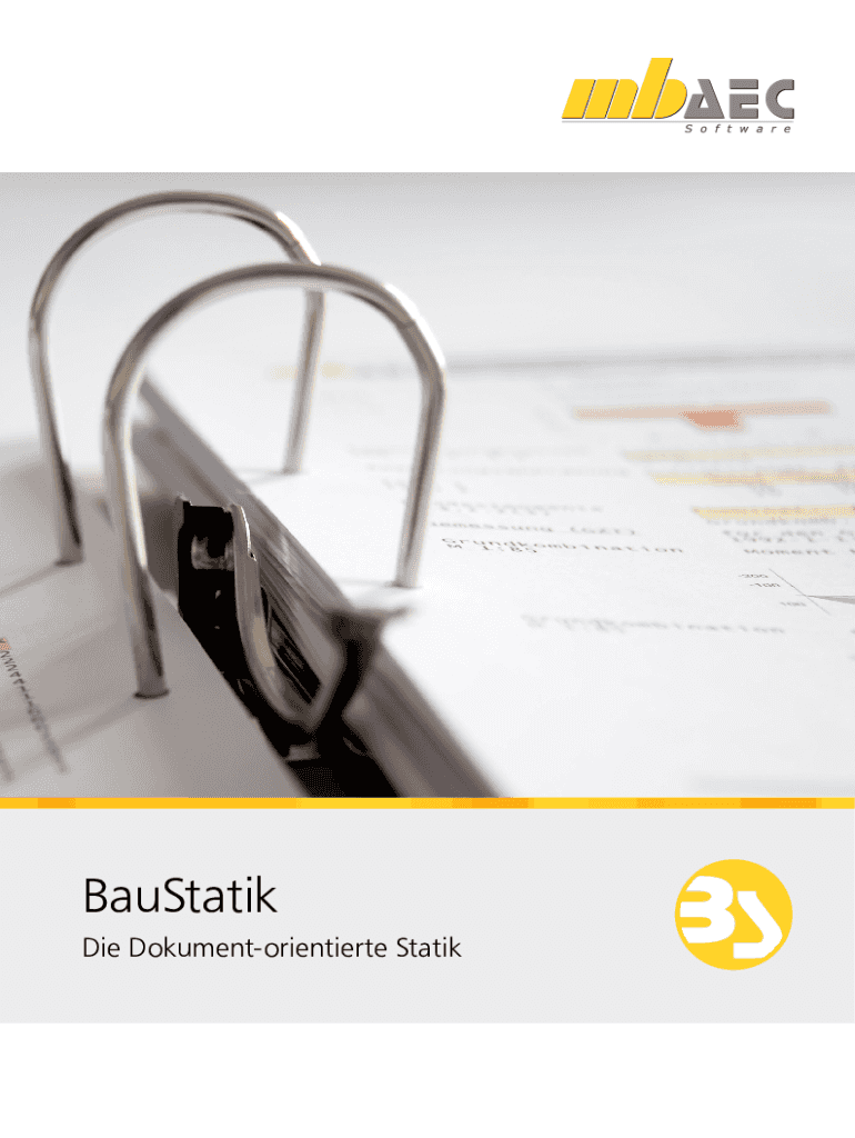 Fillable Online BauStatik - Die Dokument-orientierte Statik - mb ...