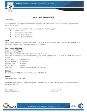 Fillable Online Swim Path & Levels - Foss Swim School Fax Email Print ...