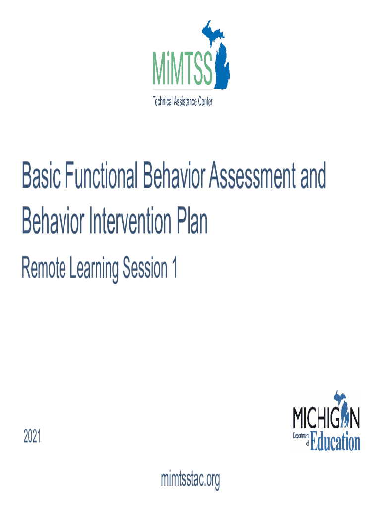 Fillable Online Basic Functional Behavioral Assessment and Behavior ...