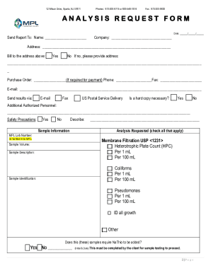 Fillable Online Analysis Request Form Instructions Fax Email Print - pdfFiller