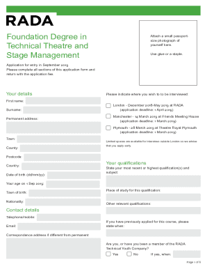 Fillable Online Academics - Stage Management Certificate Fax Email ...