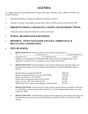 Fillable Online City Council Agendas - City of Pittsfield Fax Email ...