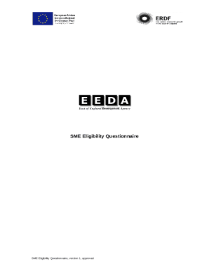 SME Eligibility Questionnaire Doc Template | pdfFiller