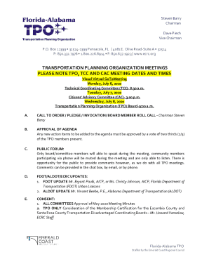 Fillable Online TPO Actions Report - Emerald Coast Regional Council Fax ...