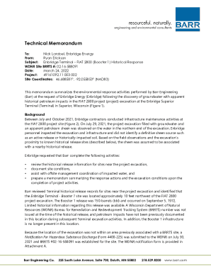 Fillable Online dnr wi Technical Memorandum - Wisconsin DNR Fax Email ...