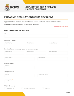 Fillable Online Application for a Firearm Licence or Permit Fax Email ...