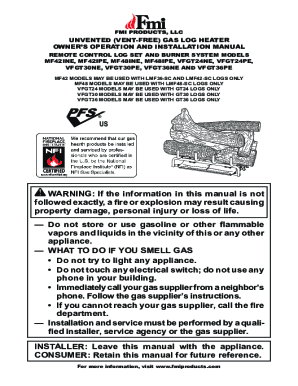 Fillable Online cdn shocho Unvented Gas Log Heater Installation and Operating Instructions Fax ...
