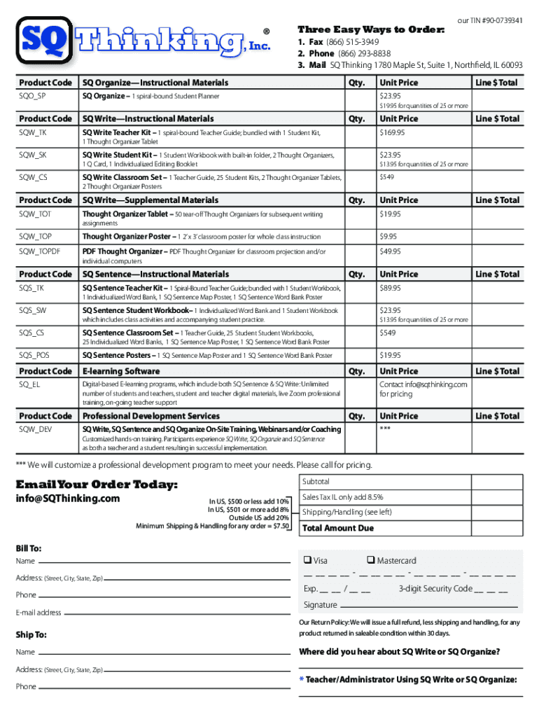Fillable Online Student Kits: SQ Write: Self-Question Answer Rehearse ...