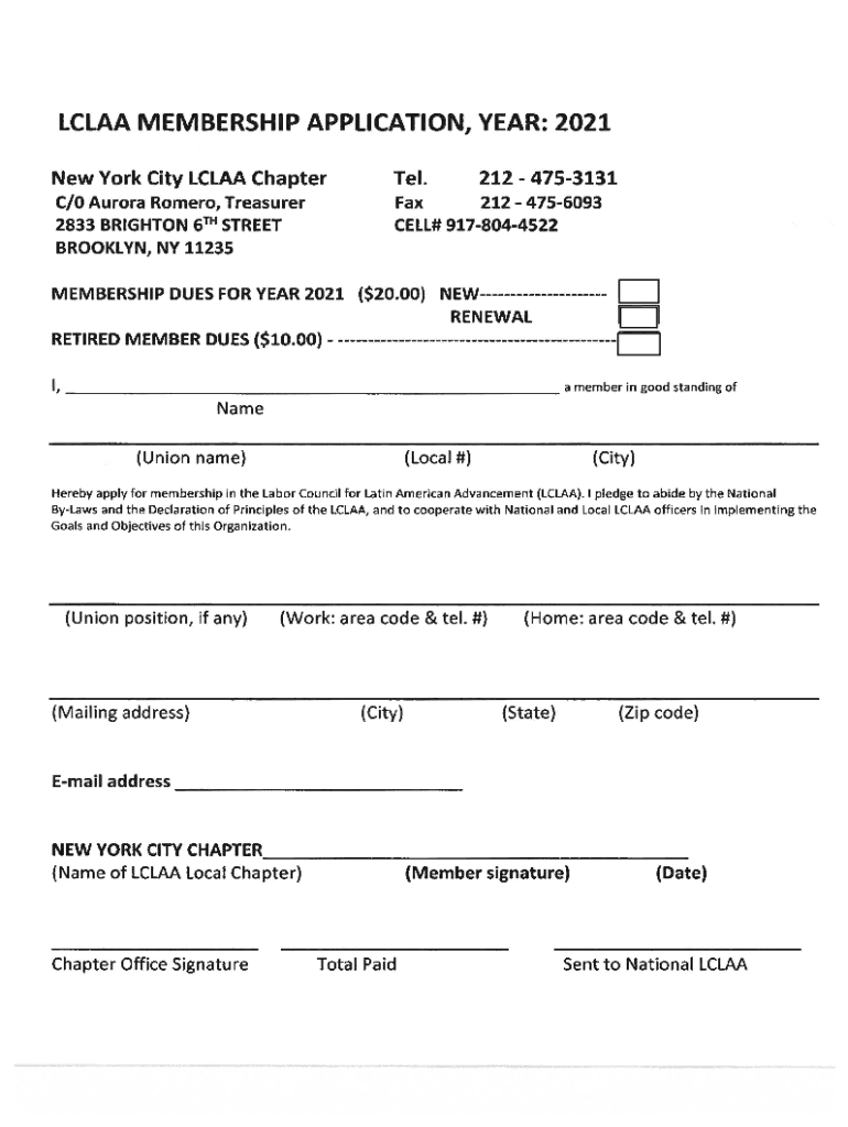 Fillable Online LCLAA NYC Chapter President Rosario Presents to CLC ...