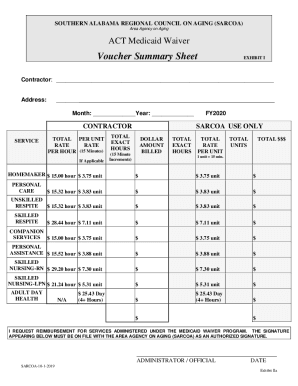 Fillable Online Voucher Summary Sheet - SARCOA Fax Email Print - pdfFiller