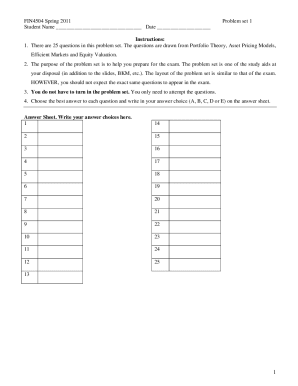 Fillable Online problem set number one.docx - AFF 510 Problem Set ...