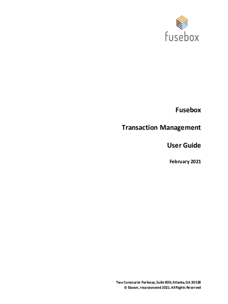 Fillable Online Transaction Management User Guide Fax Email Print - pdfFiller