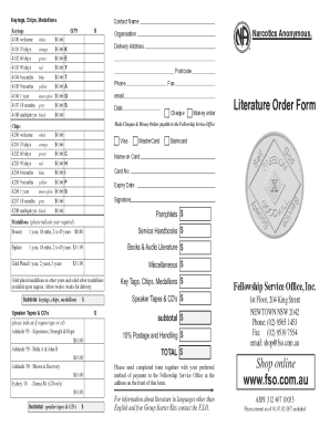 Fillable Online FLORIDA REGIONAL SERVICE OFFICE ORDER FORM ... Fax ...