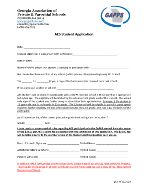 Fillable Online AES Athlete Agreement Form - gapps Fax Email Print ...