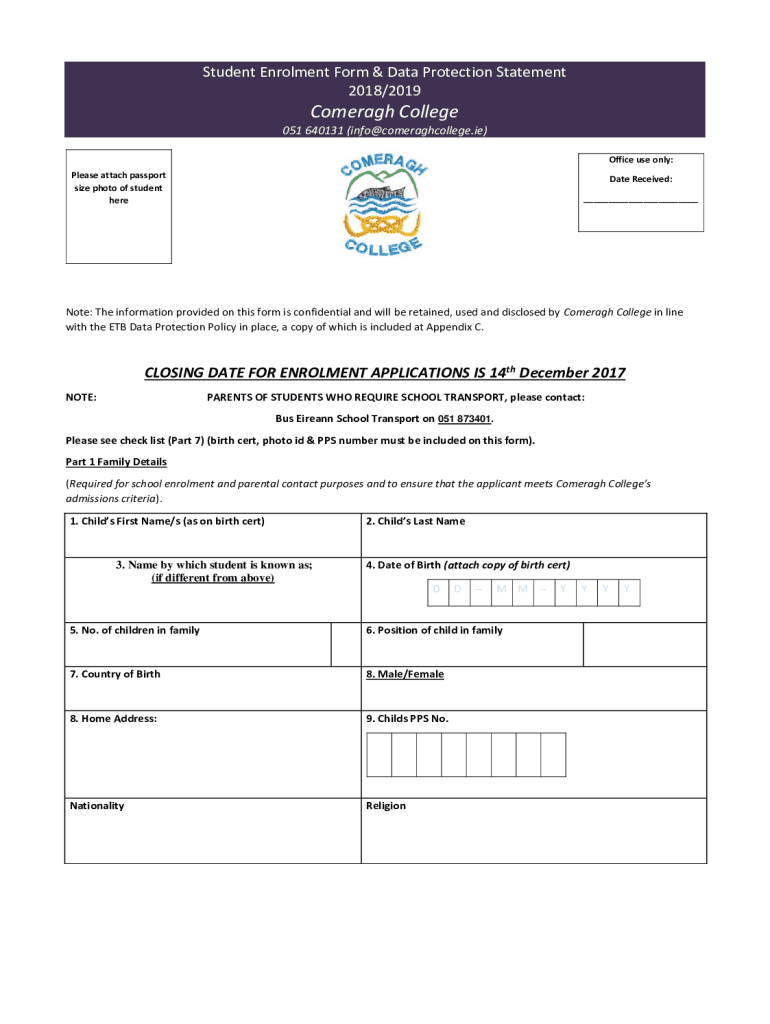 Fillable Online Student Enrolment Application Form Template - Jotform Fax Email Print - pdfFiller