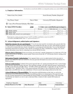 Fillable Online 403(b) Voluntary Savings Form Fax Email Print - pdfFiller