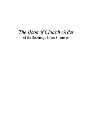 Fillable Online The Book of Church Order - of the Sovereign Grace ...