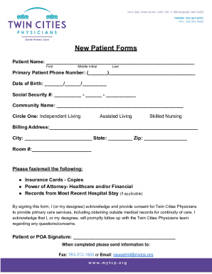 Fillable Online New Patient Form - Chandler Fax Email Print - pdfFiller