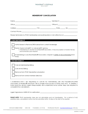 Fillable Online Membership Cancellation Request - Eaton Recreation Centre Fax Email Print ...