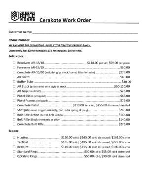 Fillable Online Cerakote Order Form Fax Email Print - pdfFiller