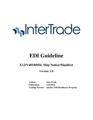 Fillable Online EDI Guideline. X12/V4010/856 Fax Email Print - pdfFiller