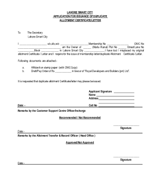 Fillable Online Request application (word) -Lahore Smart City Fax Email ...