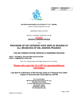 Fillable Online PROVISION OF KEY INTEREST RATE DISPLAY BOARDS AT Fax ...