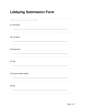 Fillable Online Lobbying Submission Form Fax Email Print - pdfFiller