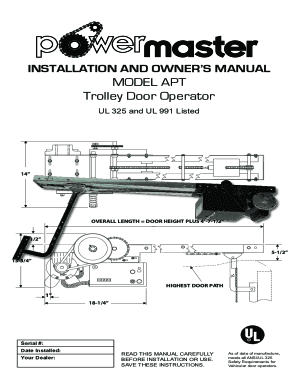 Fillable Online UL 325 Commercial Door Operator Safety ...