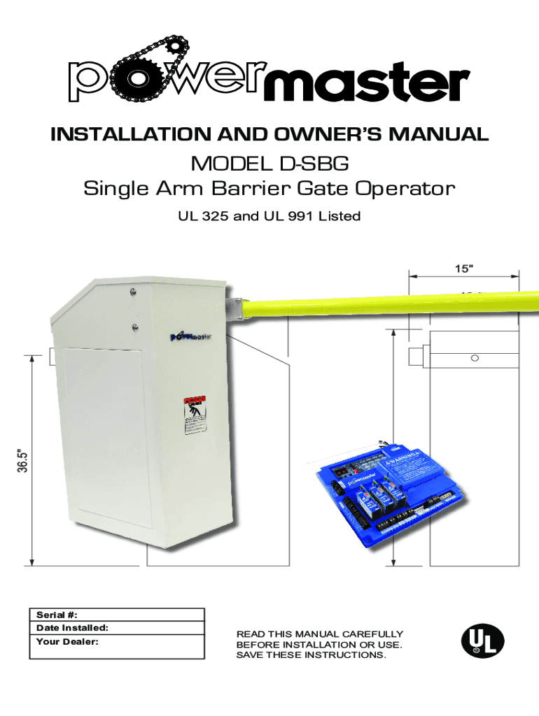 Fillable Online UL 325 STANDARD - TECHNICAL DATA SHEET Fax Email Print ...