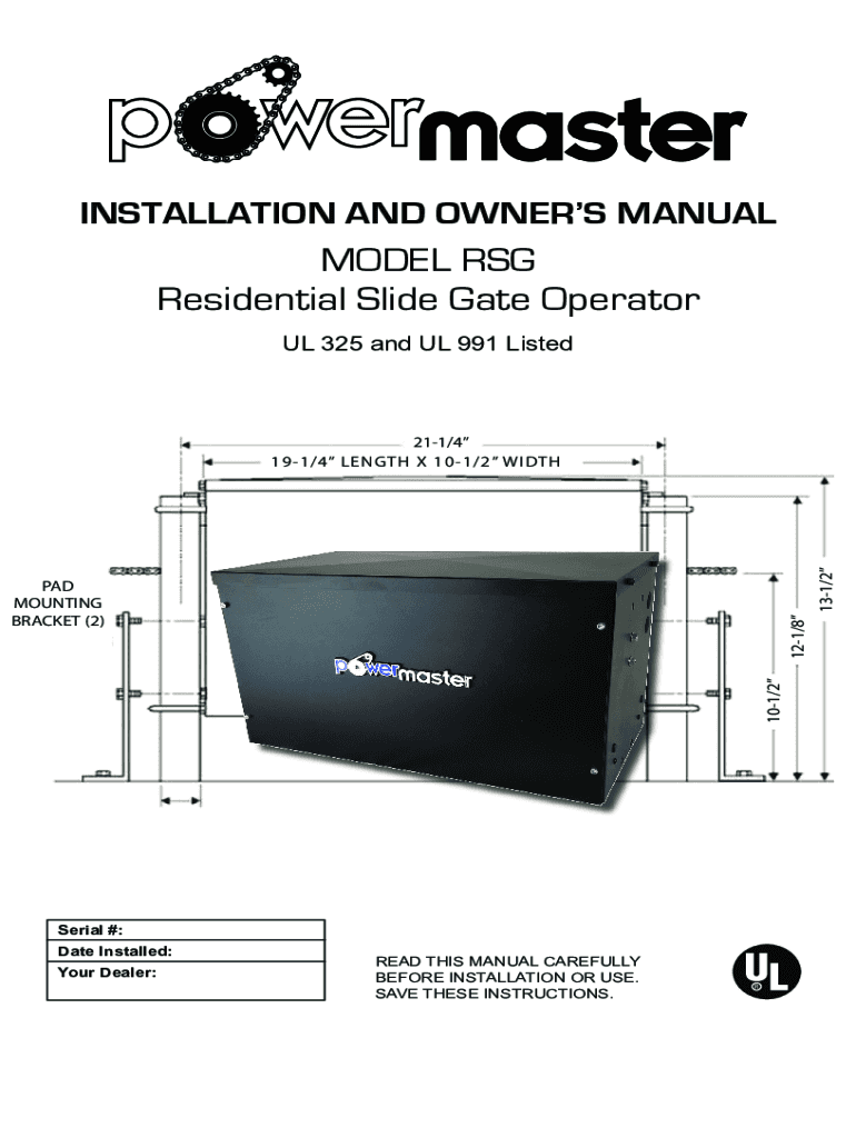 Fillable Online Gate Operator Mounting and 4302 Control Box Options Fax Email Print - pdfFiller