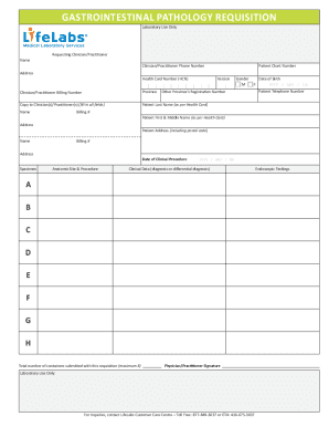 Fillable Online GASTROINTESTINAL PATHOLOGY TEST REQUEST FORM Fax Email ...