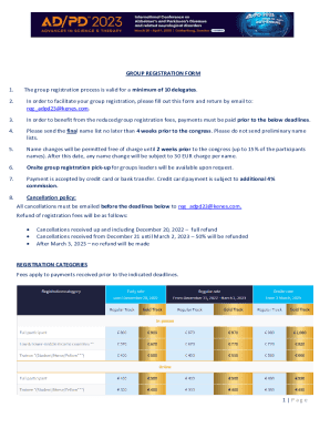 Fillable Online P a g e GROUP REGISTRATION FORM 1. The group ... Fax ...