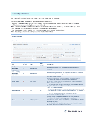Fillable Online Information to Include on a Master Bill of Lading ...