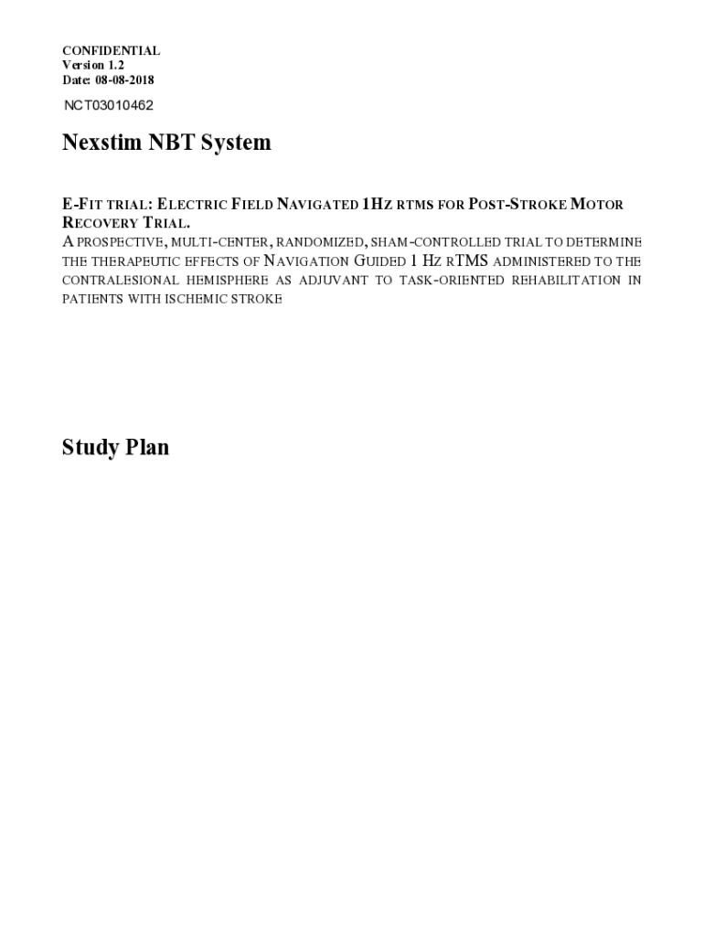 Fillable Online Electric Field Navigated 1hz Rtms for Post-stroke Motor ...