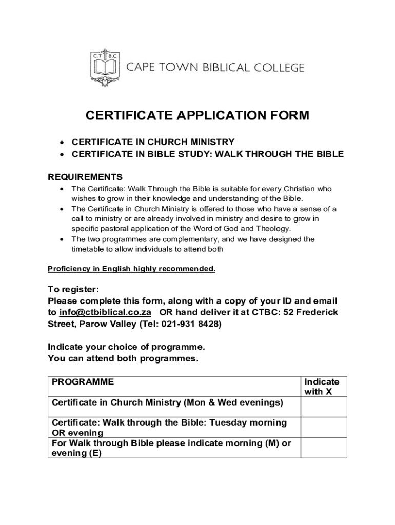 Fillable Online CERTIFICATE APPLICATION FORM Fax Email Print - pdfFiller