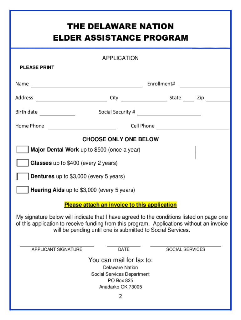 Fillable Online Fill - Free fillable THE DELAWARE NATION ELDER ...