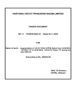 Fillable Online ormat for completeE-tendering process I.R.O TS Circle ...