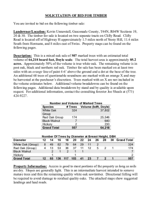 Fillable Online solicitation of bid for timber Fax Email Print - pdfFiller
