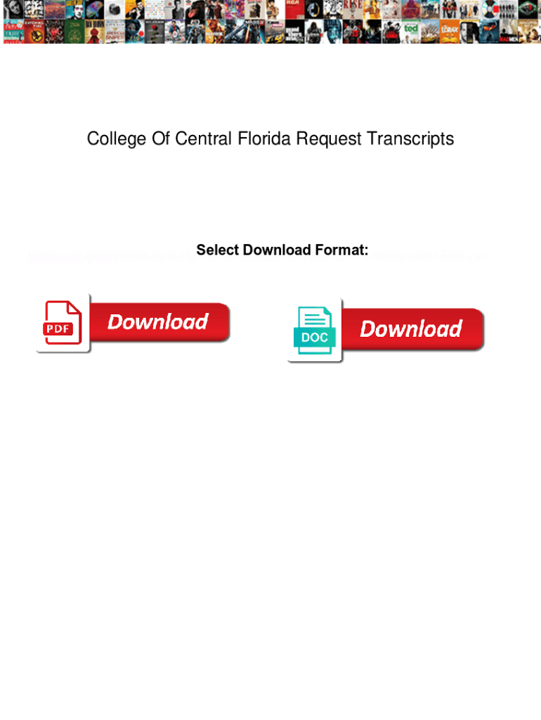 Fillable Online College Of Central Florida Request Transcripts. College ...