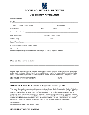 Fillable Online Job Shadow/Observation/Internship Request Form Fax ...