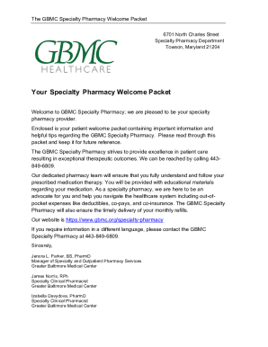 Fillable Online Specialty Pharmacy Patient Welcome PacketUConn Health ...