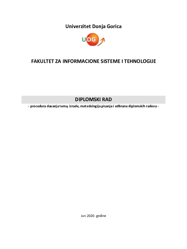 Fillable Online pravilnik za izradu diplomskog rada Fax Email Print ...